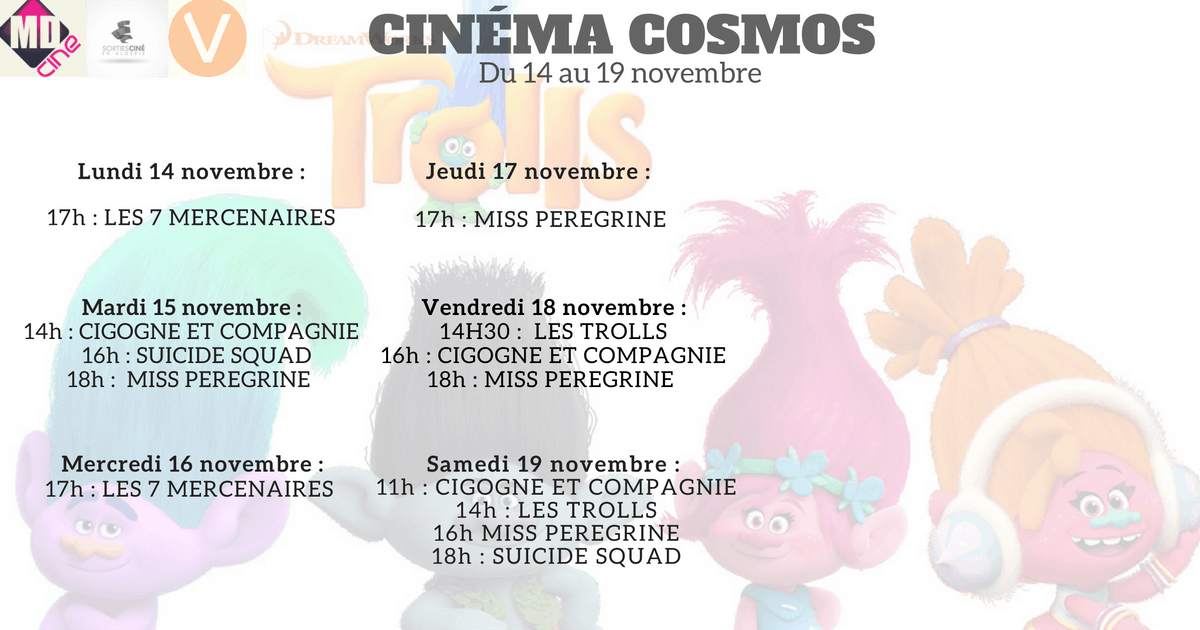 Programme du cinéma Cosmos du 14 au 19 novembre - Vinyculture